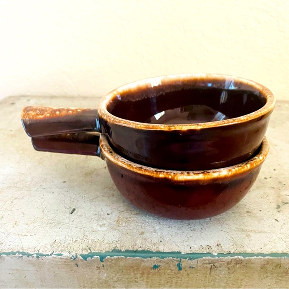 Mccoy | Dining | Vintage Mccoy Brown Drip Soup Bowls | Poshmark